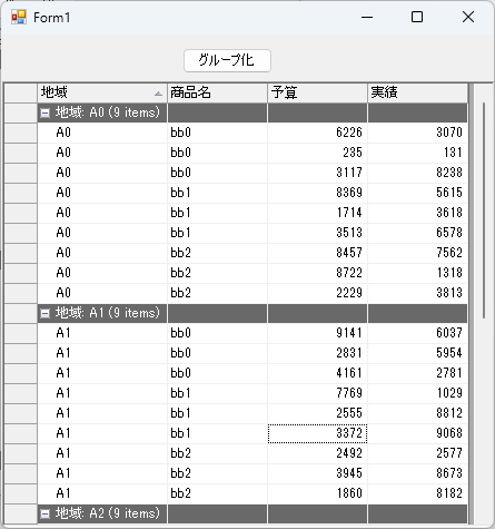 [FlexGrid for WinForms] グループ化機能を利用して階層ビューを作成し、ツリー表示する方法（連結モード ...