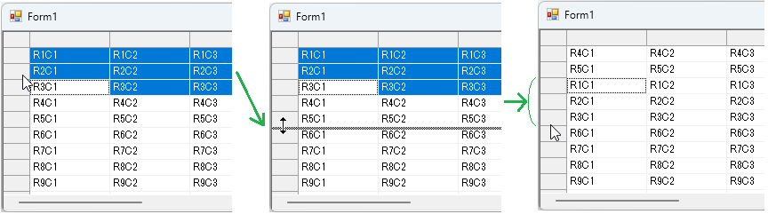 [FlexGrid for WinForms] 複数行を選択して移動させる方法 – MESCIUS ナレッジベース