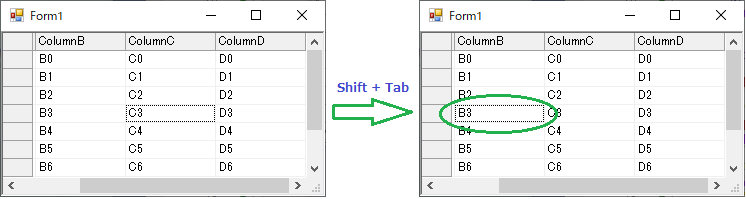 [FlexGrid for WinForms] Shift＋Tabキーで左のセルに移動する方法 – MESCIUS ナレッジベース